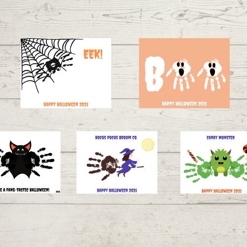 Halloween Handprint Craft Mega Bundle Ghost Handprints Boo - Etsy