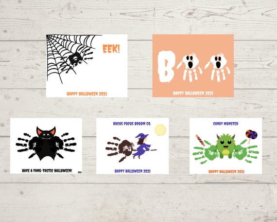 Halloween Handprint Art Printable Bundle - Etsy
