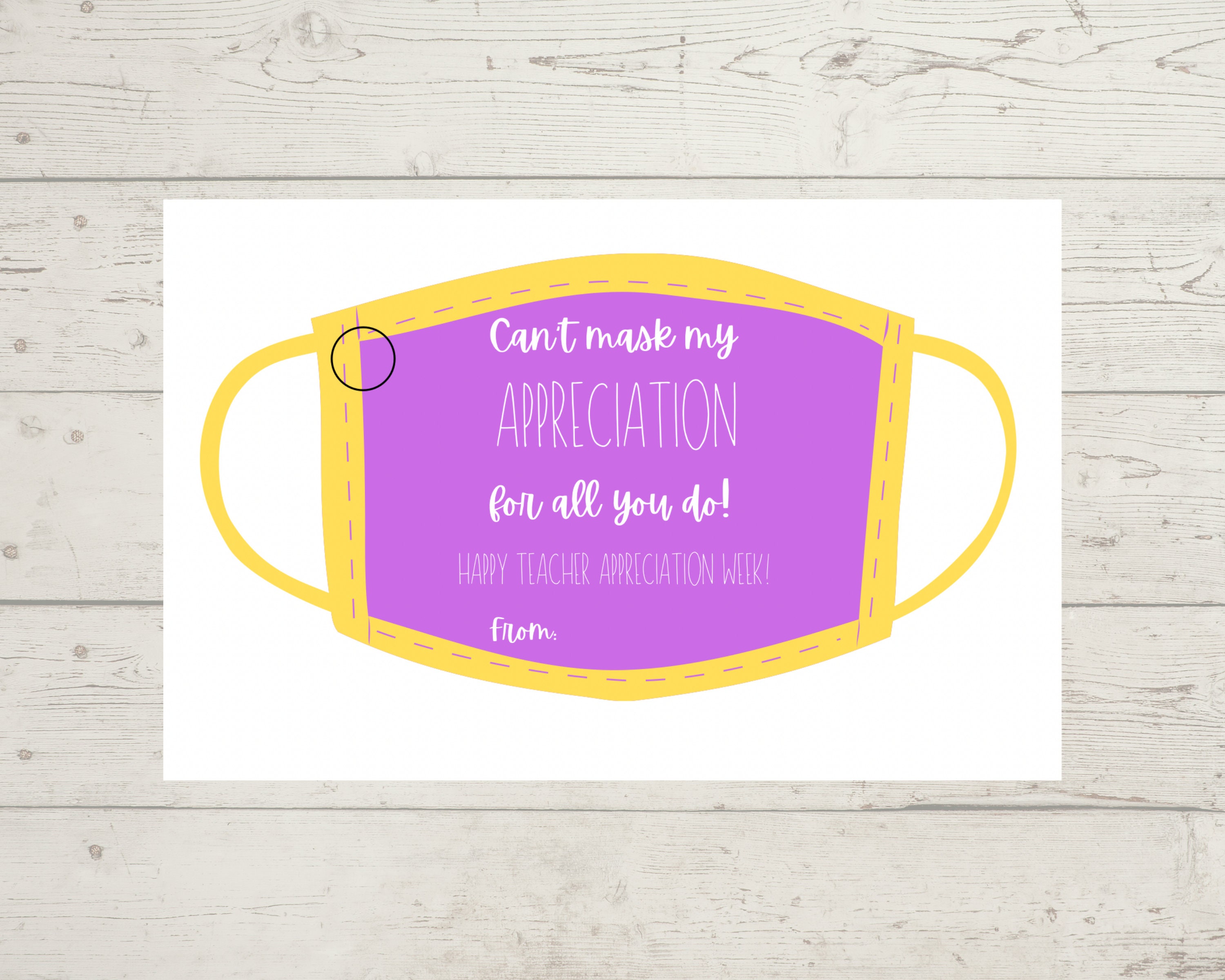 Teacher Appreciation Mask Gift Tags - Etsy
