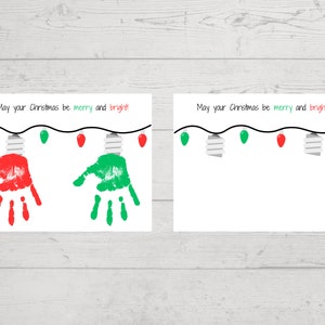 Merry and Bright Christmas Lights Handprint Art for Kids - Etsy
