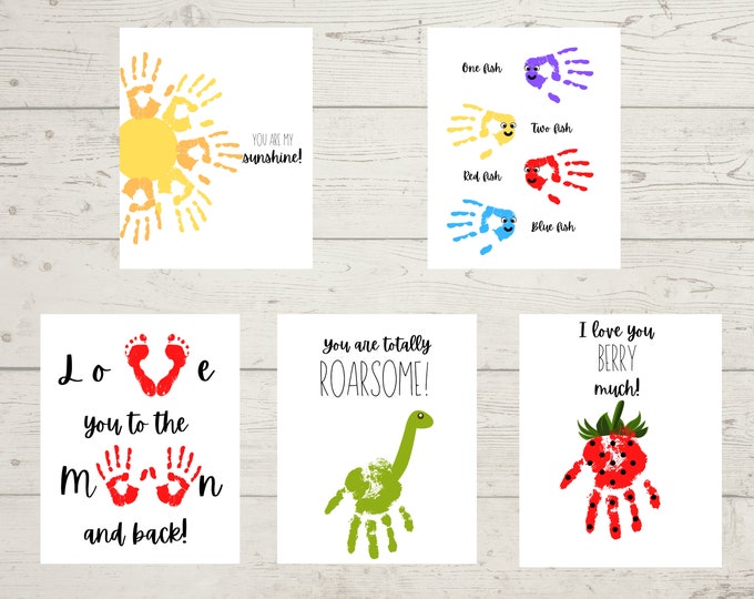 Kids Handprint Art Printable Bundle - Etsy