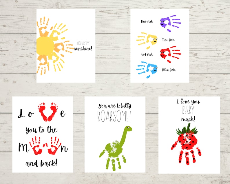 Kids Handprint Art Printable Bundle - Etsy