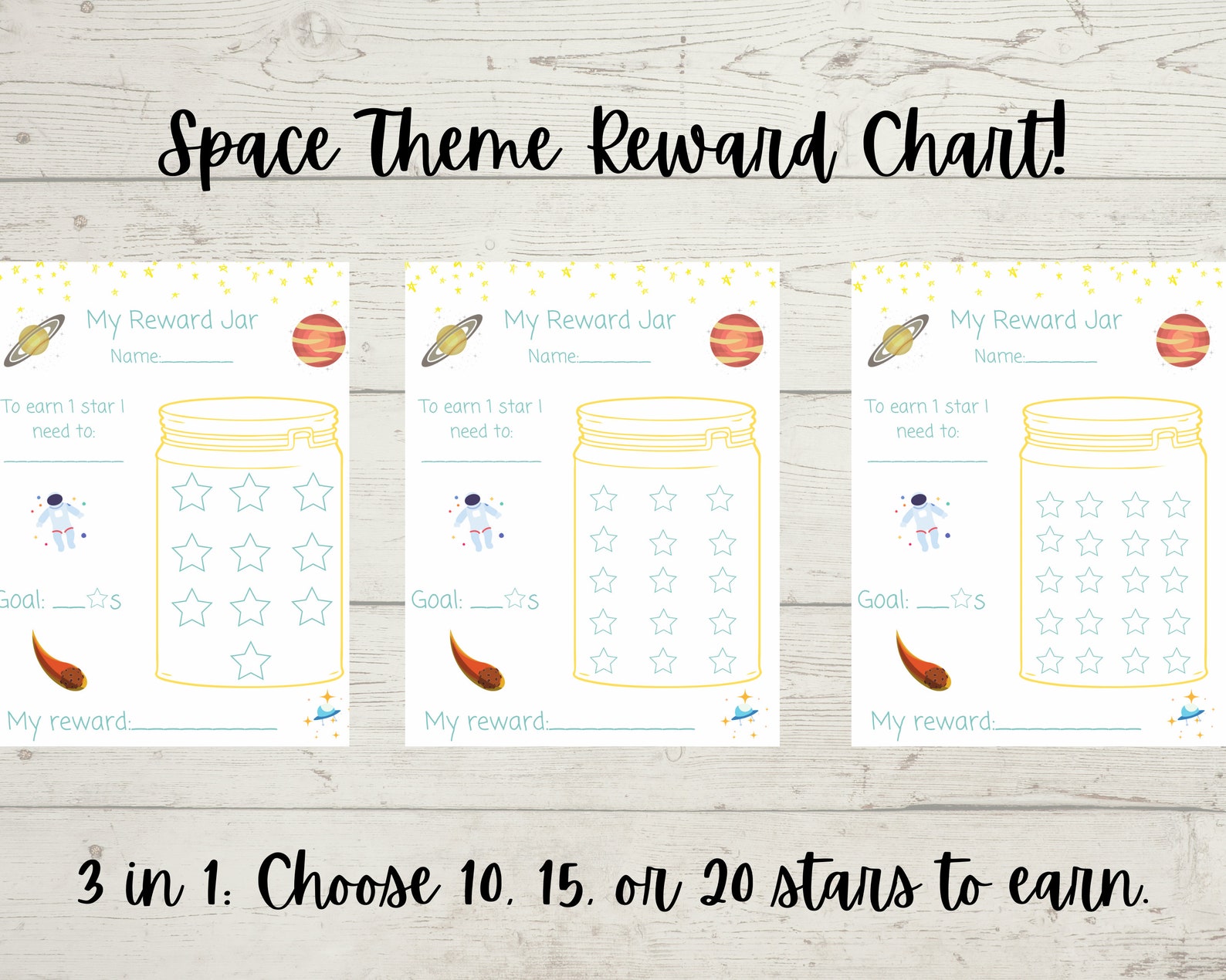 Reward Chart: Space Theme - Etsy