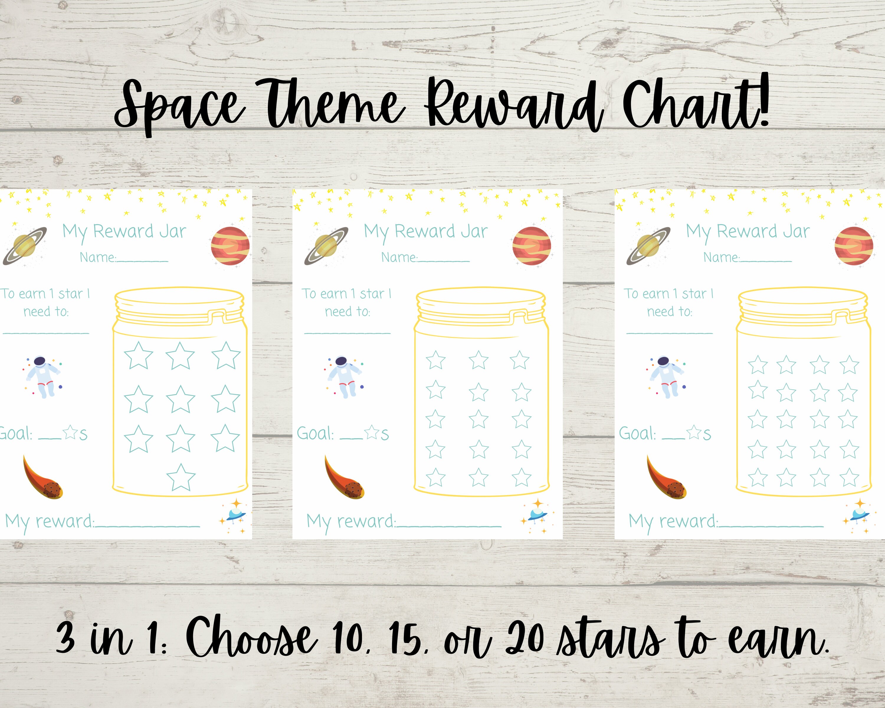 Reward Chart: Space Theme - Etsy