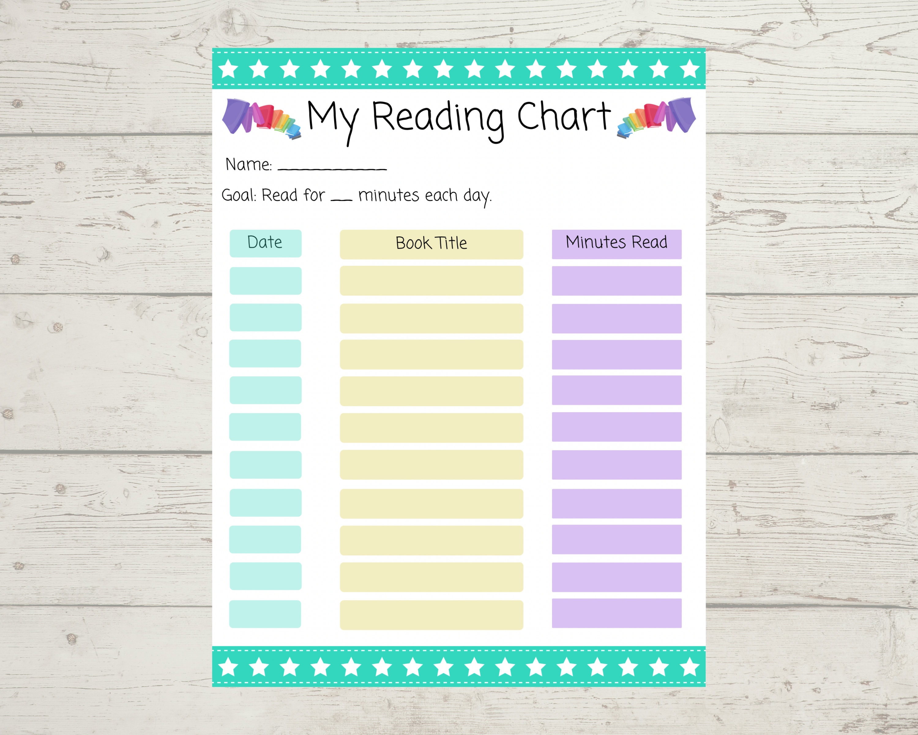 Reading Log for Kids - Etsy