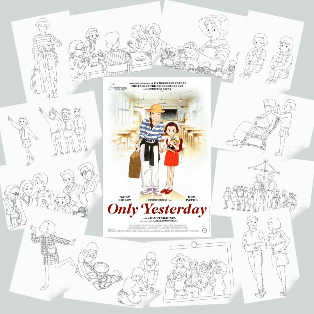 Studio Ghibli Only Yesterday Coloring Pages Digital Download - Etsy