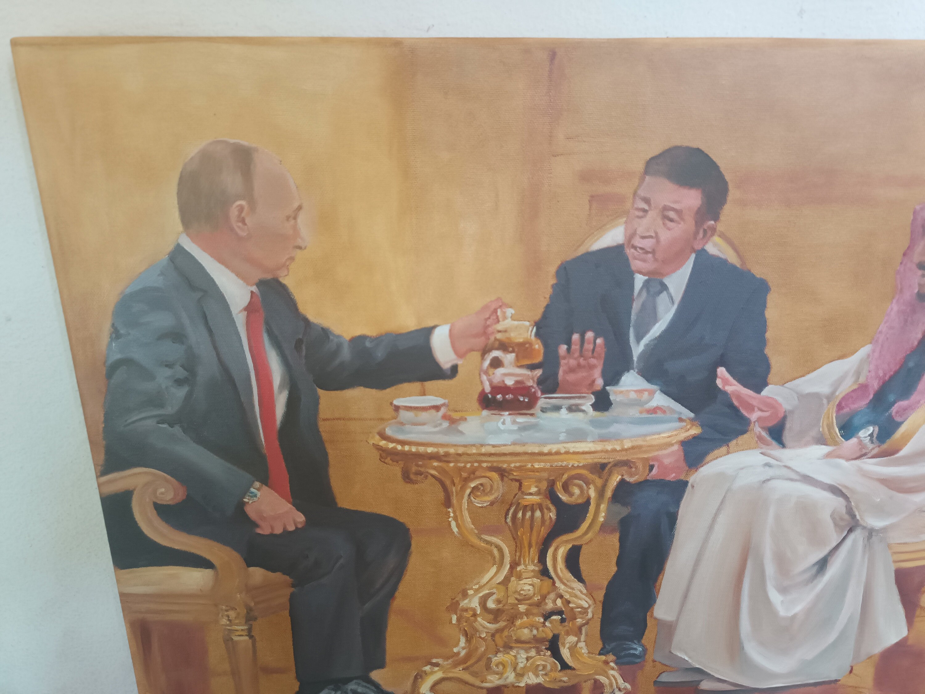 PUTIN Painting Oil on Canvas Portrait King Salman Saudi Arabia King ...