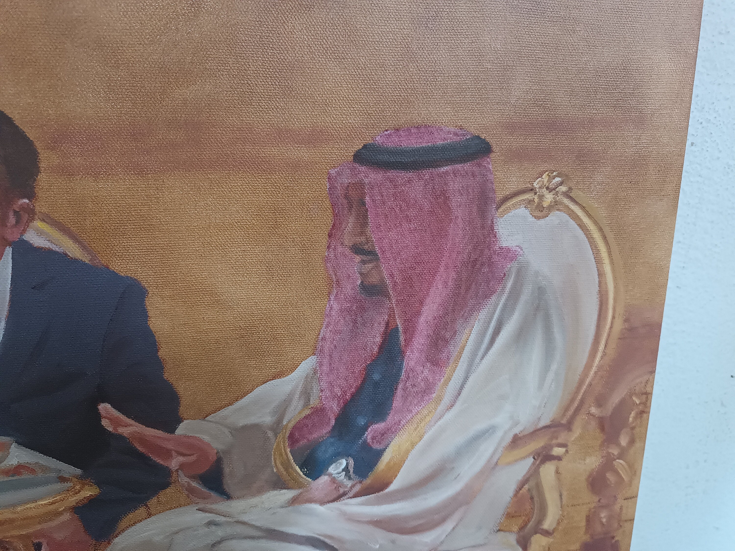 PUTIN Painting Oil on Canvas Portrait King Salman Saudi Arabia King ...