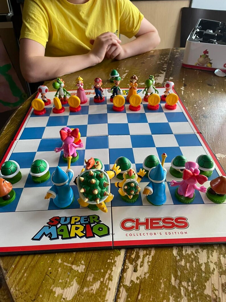 COLLECTOR Super Mario Chess Hand Painted Set CHESS Pieces Mario Luigi ...