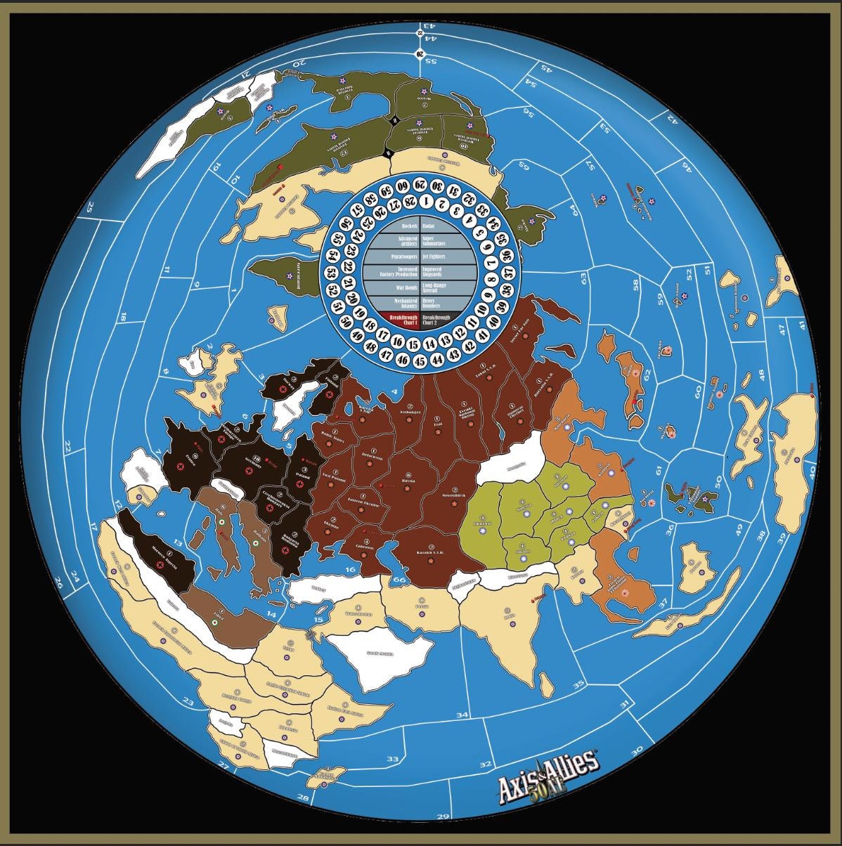 Circular Mat Axis & Allies Anniversary ROUND Map 41" X 41" Super Sized ...