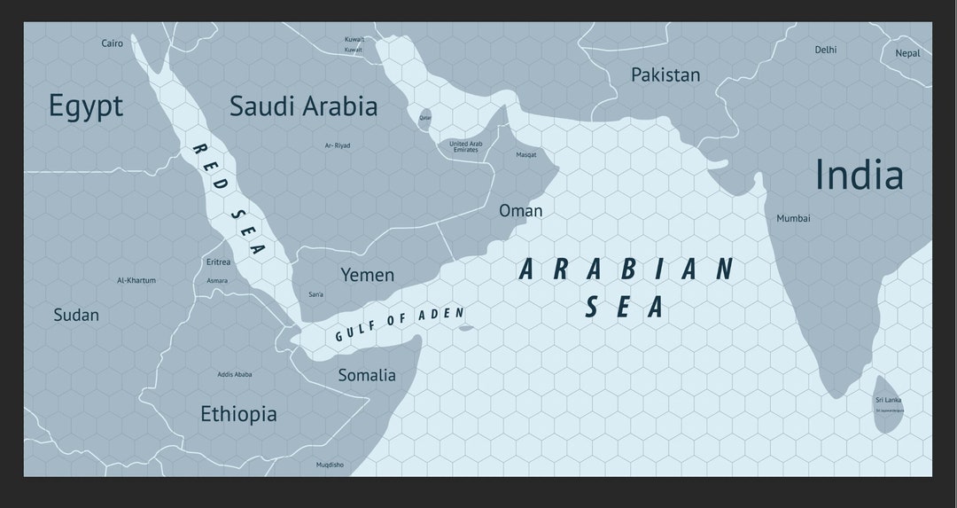 Map Red Sea Map Mat GDW HARPOON Modern Naval Wargame Larry Bond ...