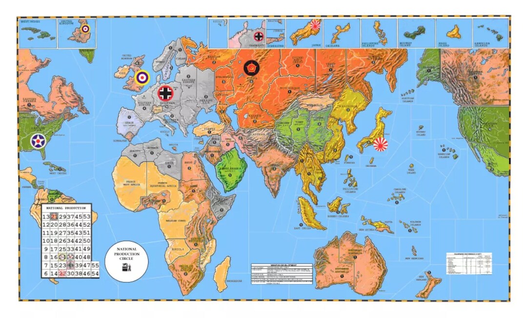 Vintage Supersized Milton Bradley Axis & Allies NOVA GAME DESIGN Deluxe ...