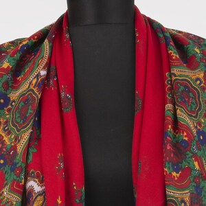 Red Kurdish Scarf: Floral Ethnic Headscarf, Lightweight Shawl - Etsy