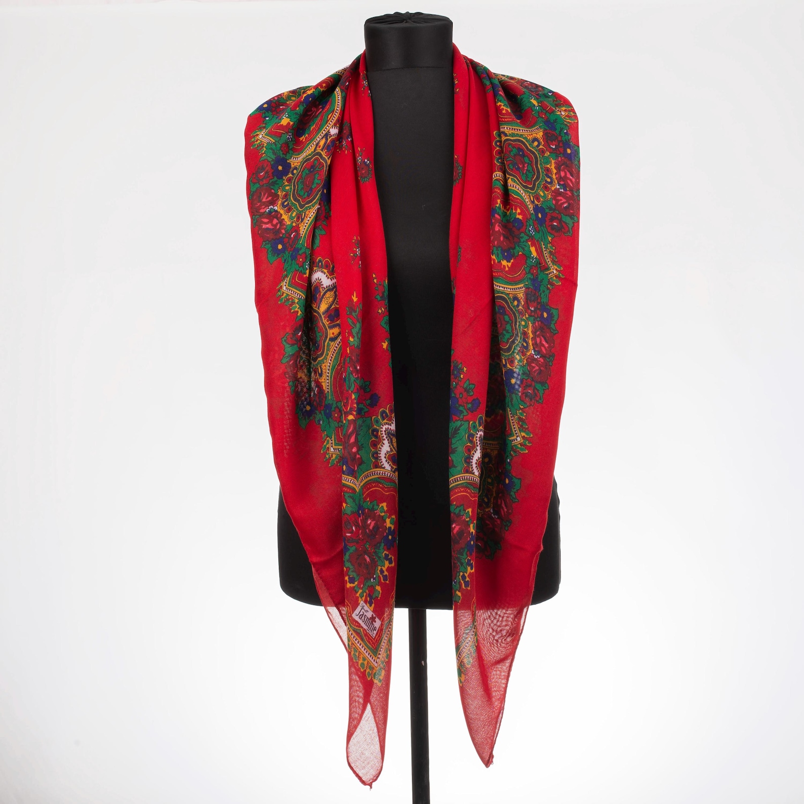 Red Kurdish Scarf: Floral Ethnic Headscarf, Lightweight Shawl - Etsy