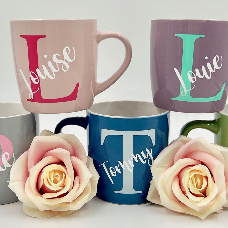 Initial Mugs - Etsy