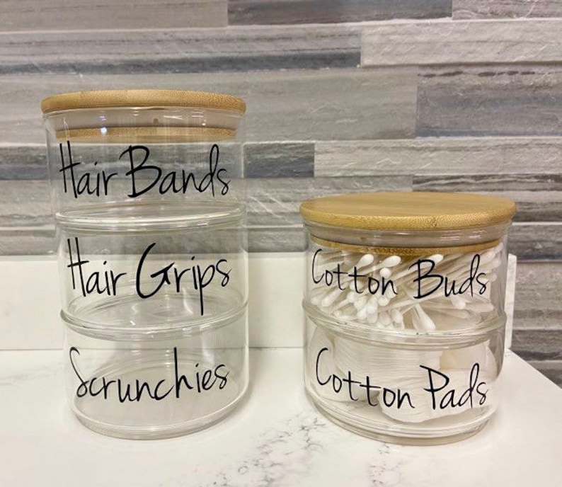 Personalised 2 and 3 Tier Jars With Bamboo Lid - Etsy UK