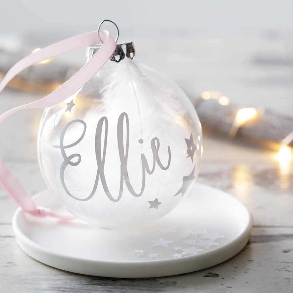 Personalized First Christmas Bauble: Handmade Tree Decoration - Etsy UK