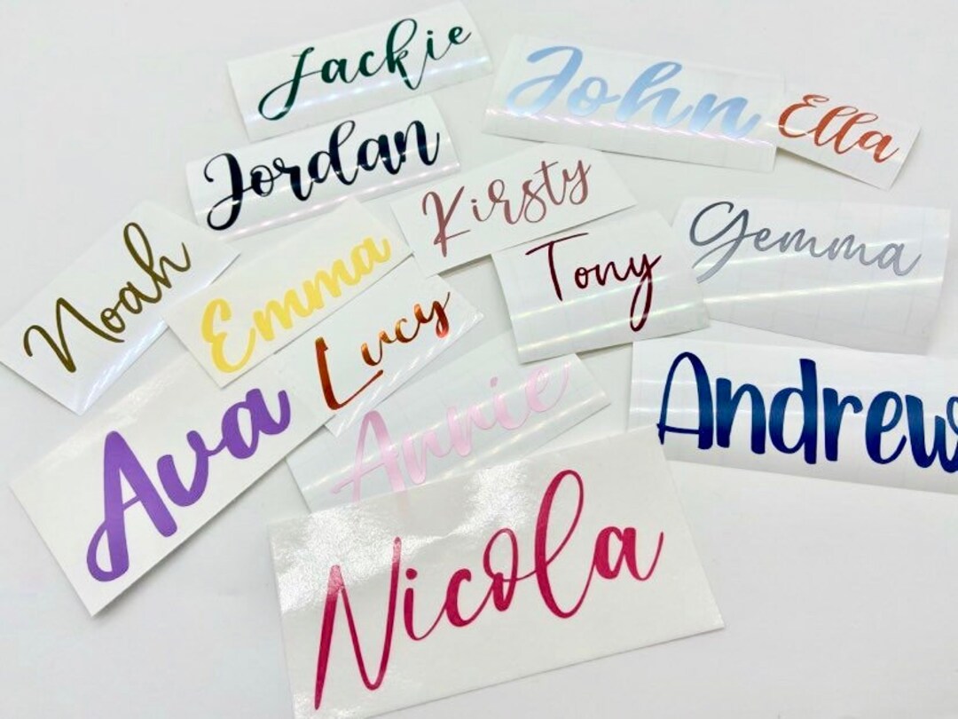 Personalised Name Decals | Custom Name Decals | Vinyl Name Decals ...