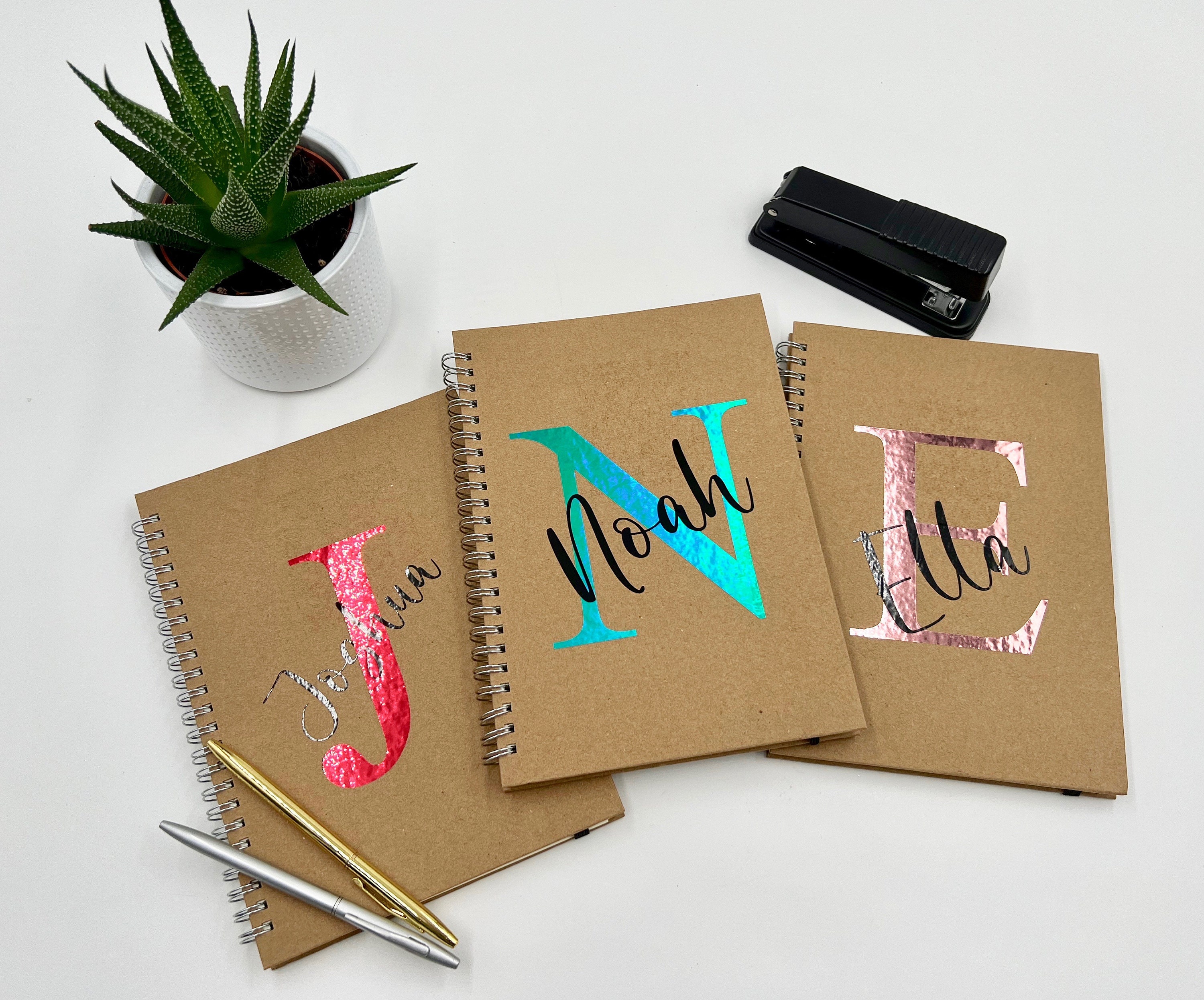Personalised A5 Kraft Notebook: Initial & Name, Spiral Bound - Etsy UK