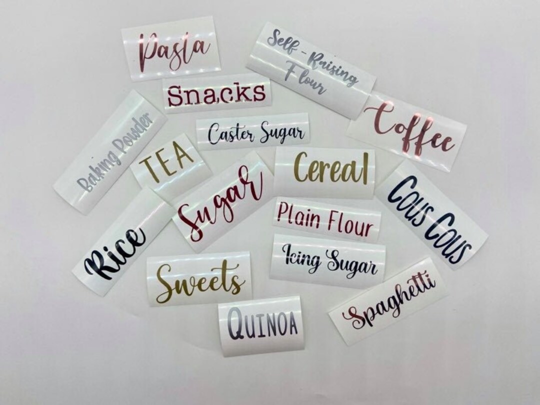 Vinyl Custom Kitchen Decal | Decals, Pantry Labels | Tupperware Label ...