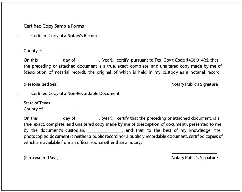 Texas Certified Copy PDF. 8.5 X 11 | Etsy