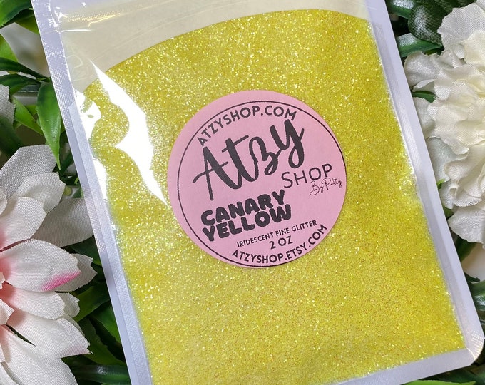 Canary Yellow - Iridescent Fine Glitter. Iridescent Polyester Glitter ...