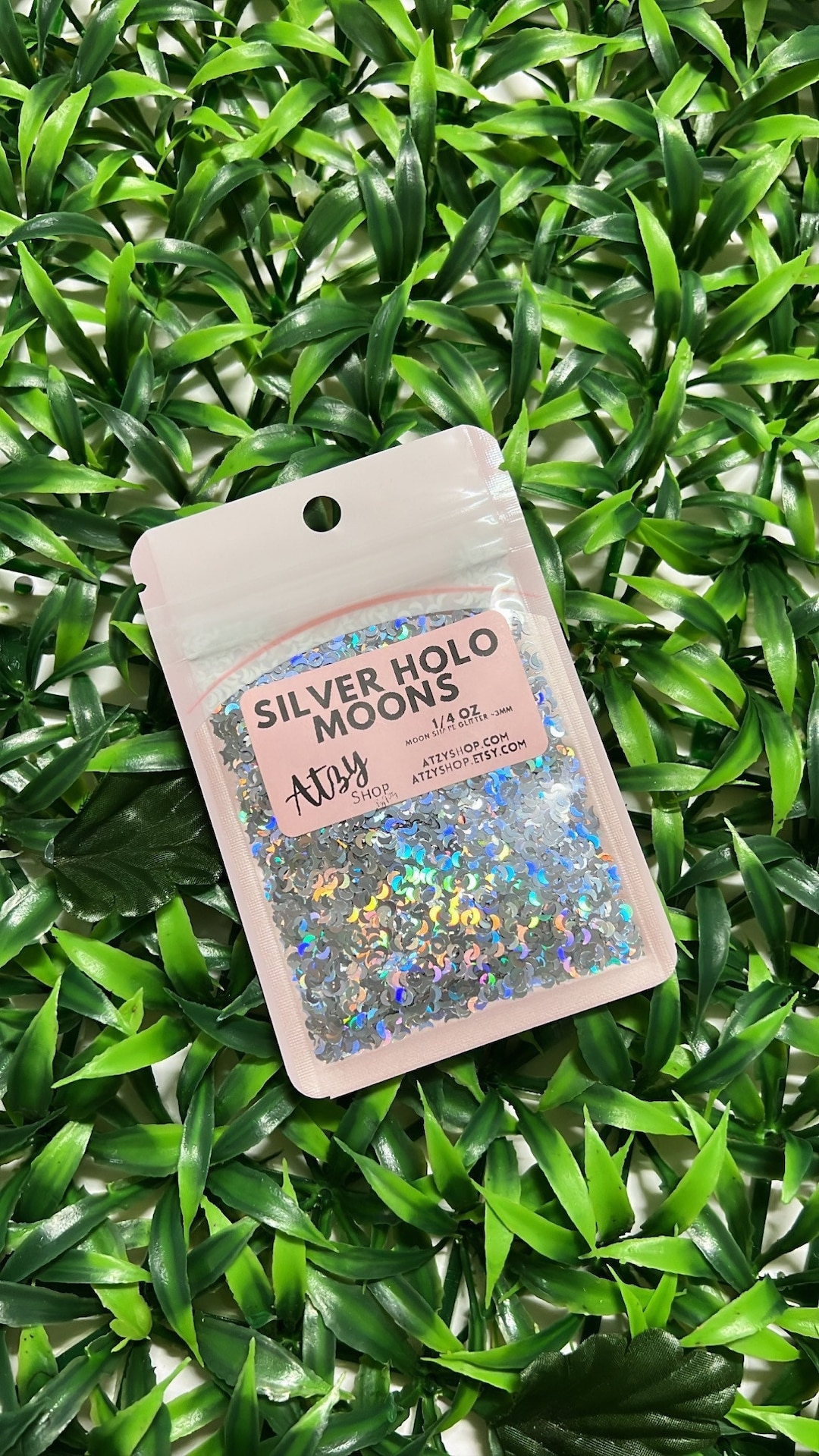Silver Holo Moons Shape Glitter. Celestial Holographic Moon Chunky ...