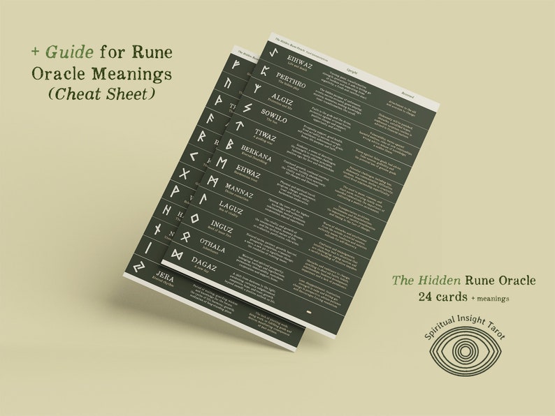 Instant Digital Download: Printable Rune Oracle Cards PDF With Cheat ...