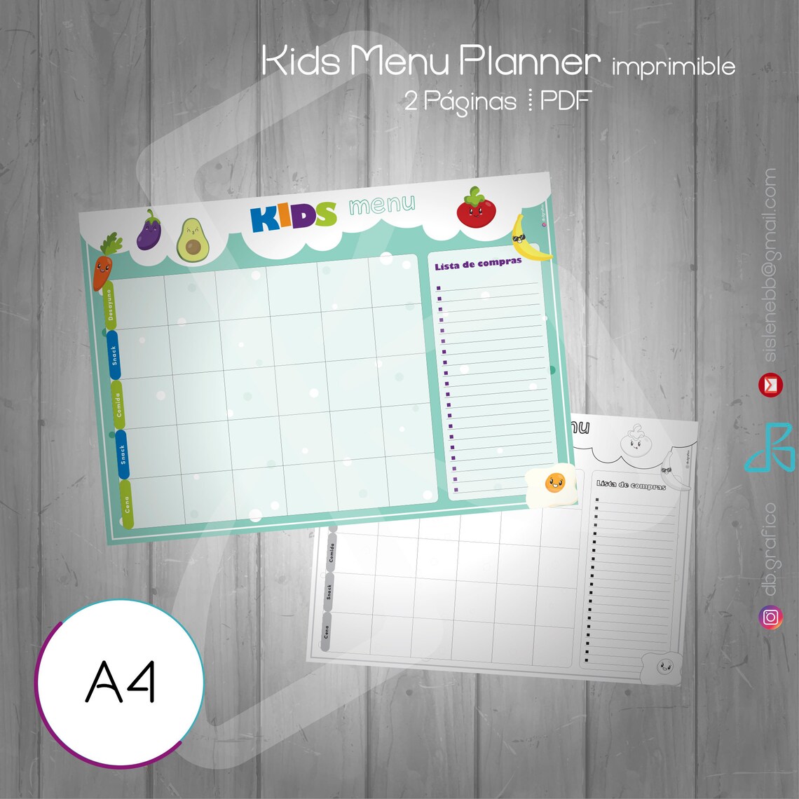 Planner Printable Kids Menu Planner Kids Menu Planner - Etsy