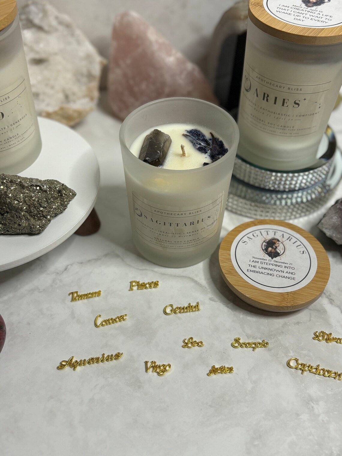 Sagittarius | Fire Sign | Smokey Quartz | Borage | 10oz - Etsy