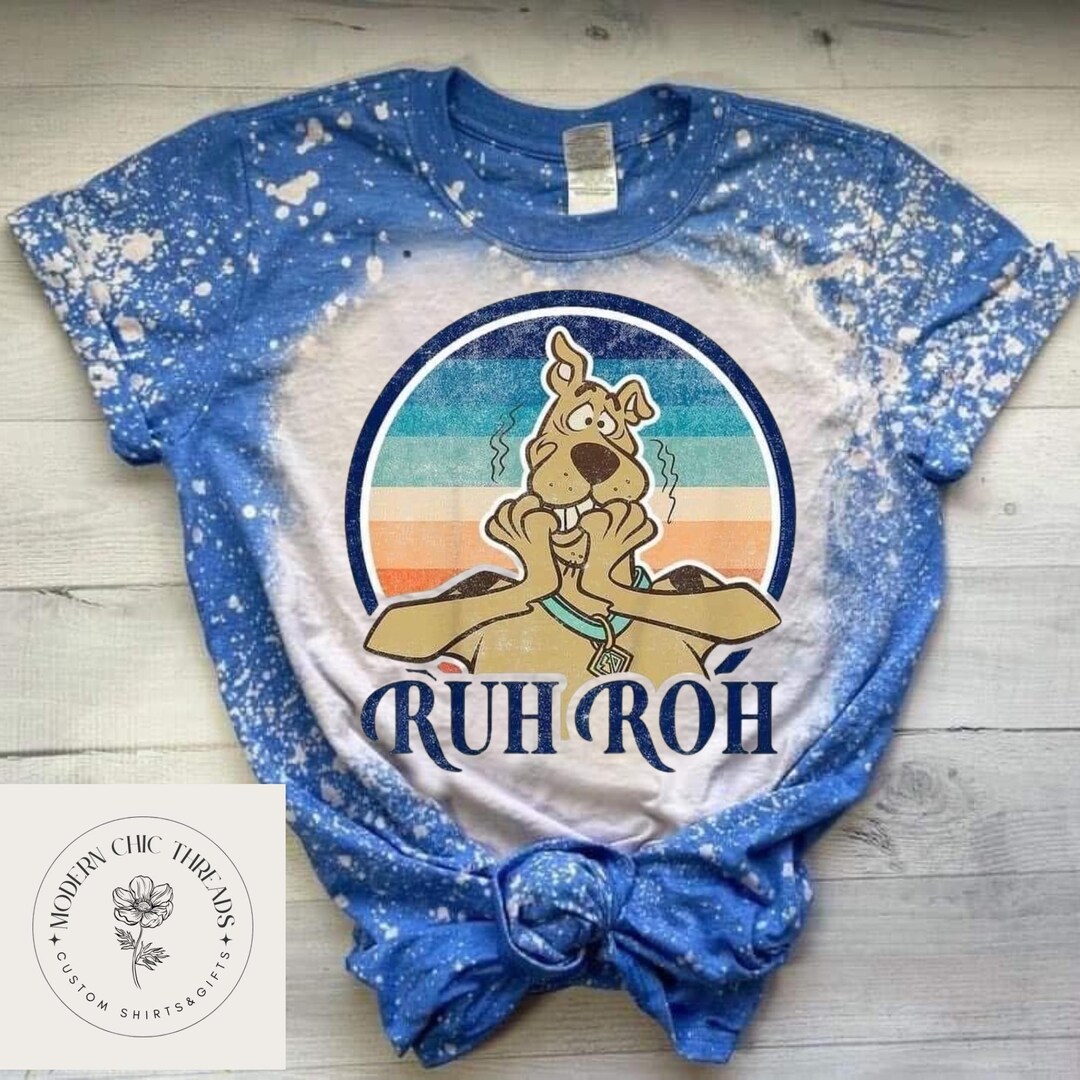 Scooby Doo Ruh Roh Vintage Distress 90's Millennial Cartoon Bleached ...