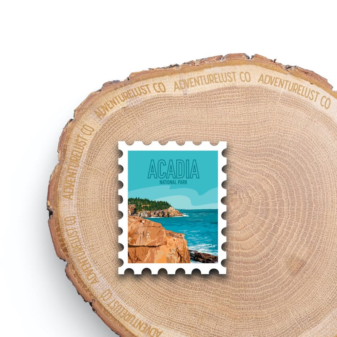 Acadia National Park California Stamp Vinyl Sticker | Outdoors Explore ...