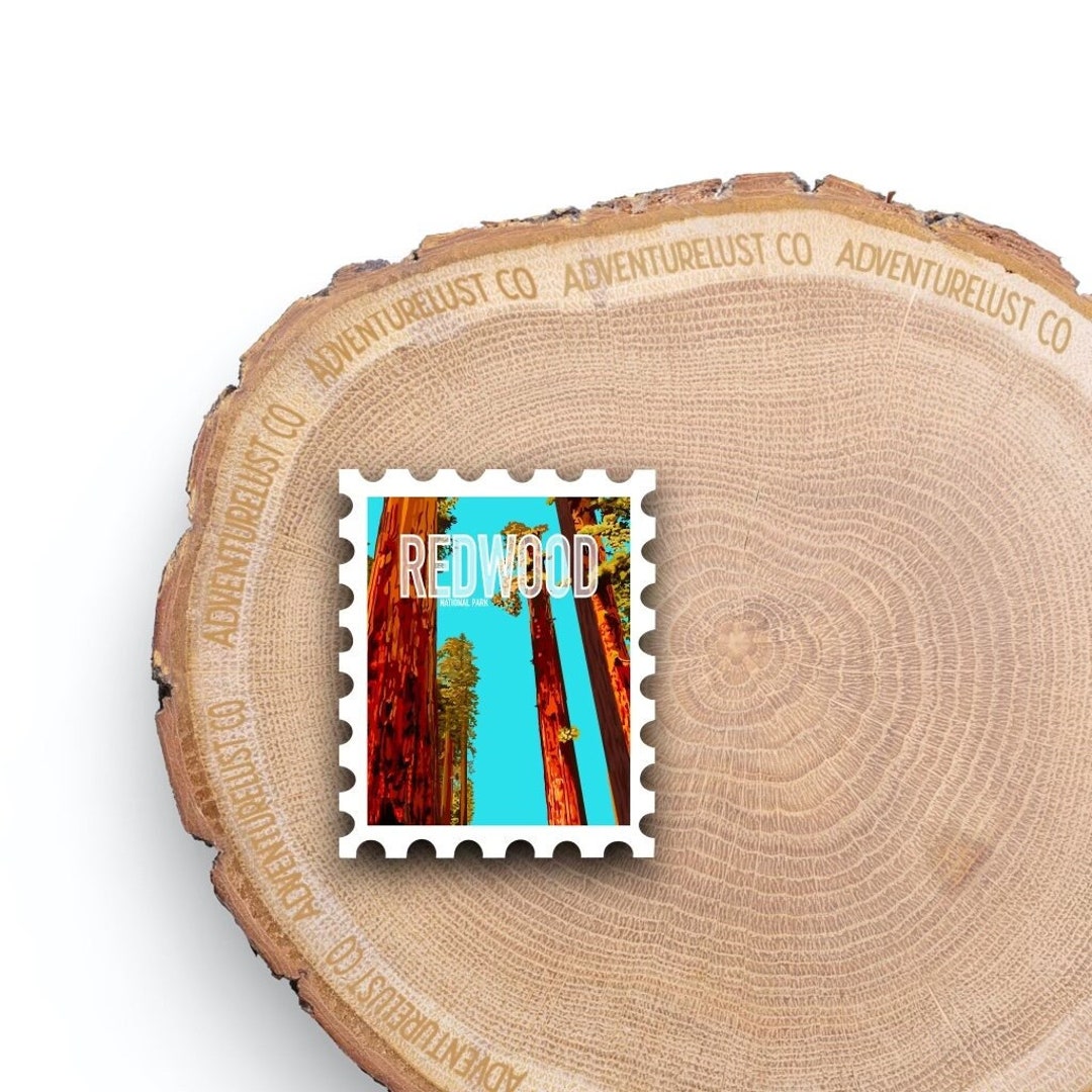 Redwood National Park California Stamp Sticker | Adventure Explore ...