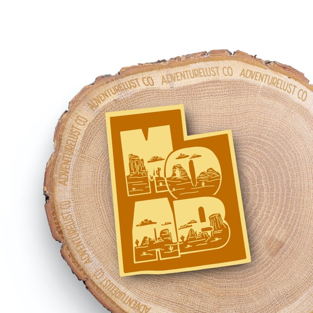 Moab Utah State Vinyl Sticker | Parks Outdoors Water Bottle Sticker ...