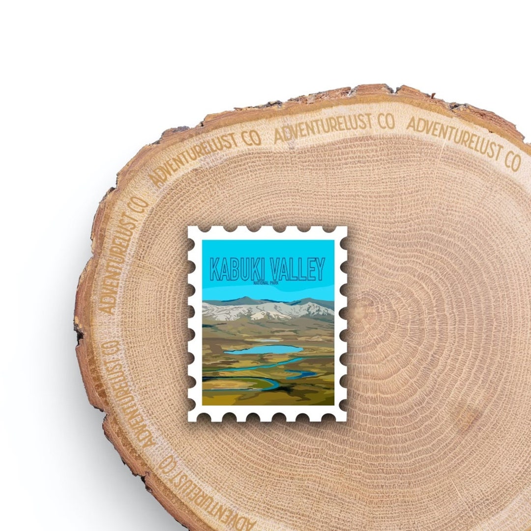 Kabuki National Park Alaska Stamp Sticker | Waterproof Water Bottle ...