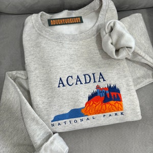Embroidered Acadia National Park Crewneck | Maine State Embroidery ...