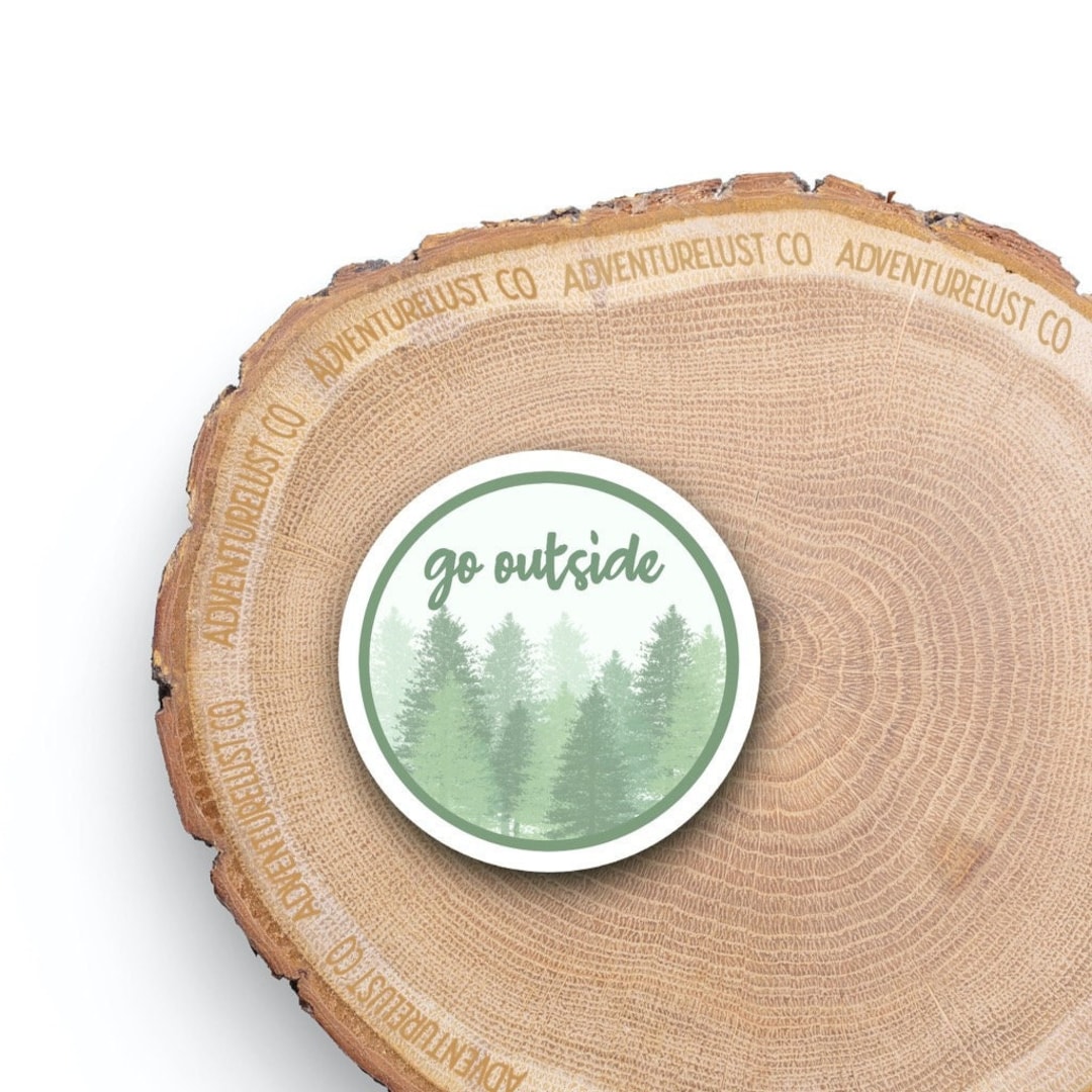 Green Go Outside Sticker | Adventure Hike Explore Sticker | Nature ...
