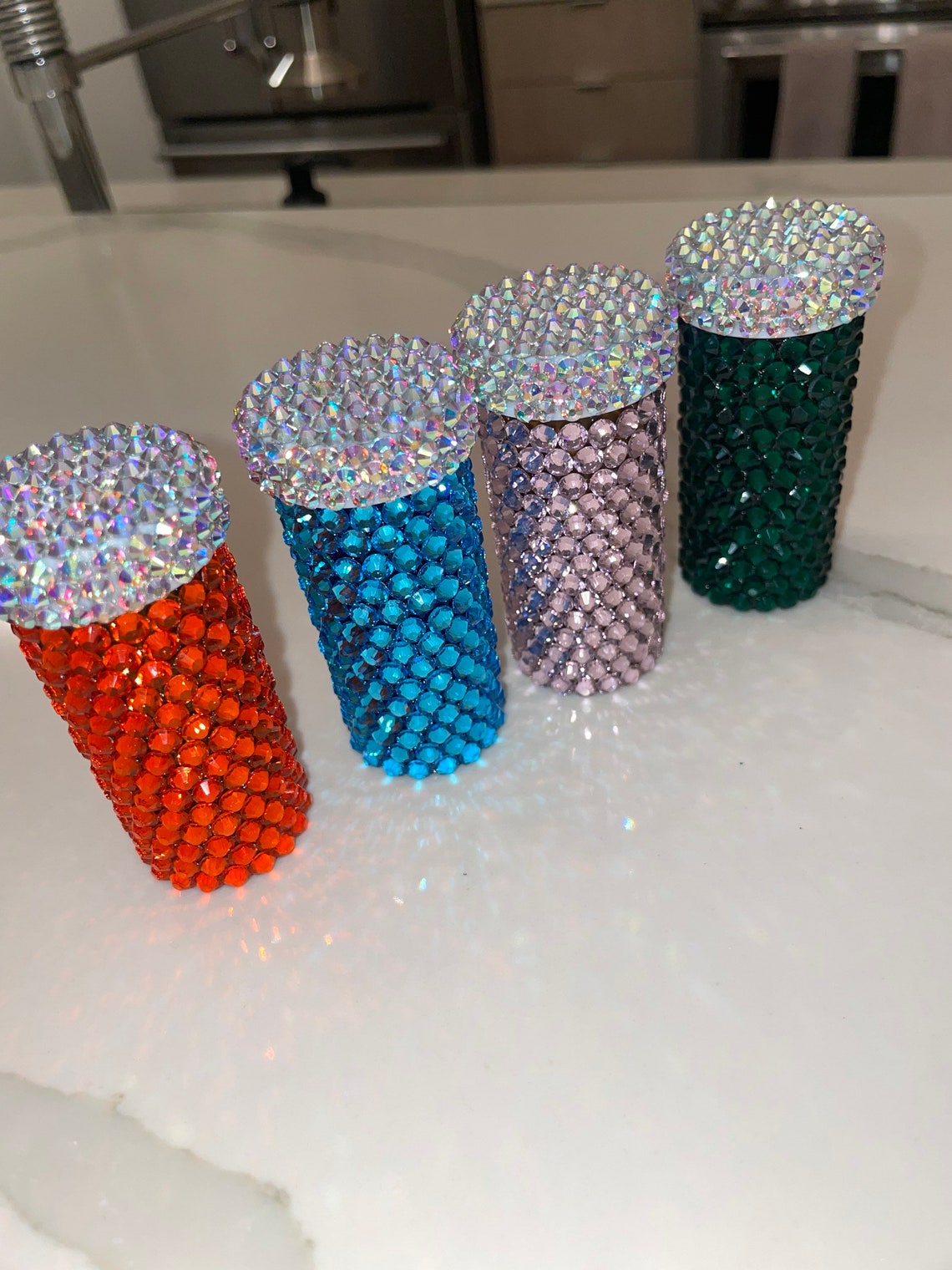 Rhinestoned Pink Pill Bottle - Etsy