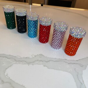 Rhinestoned Red Pill Bottle - Etsy