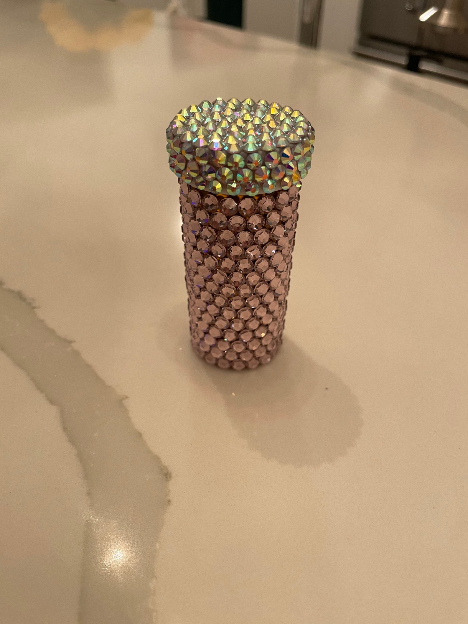 Rhinestoned Pink Pill Bottle - Etsy