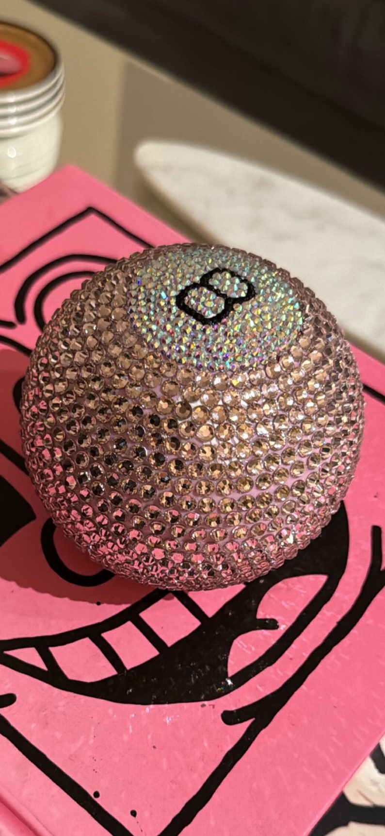 Rhinestoned Pink Magic 8 Ball - Etsy