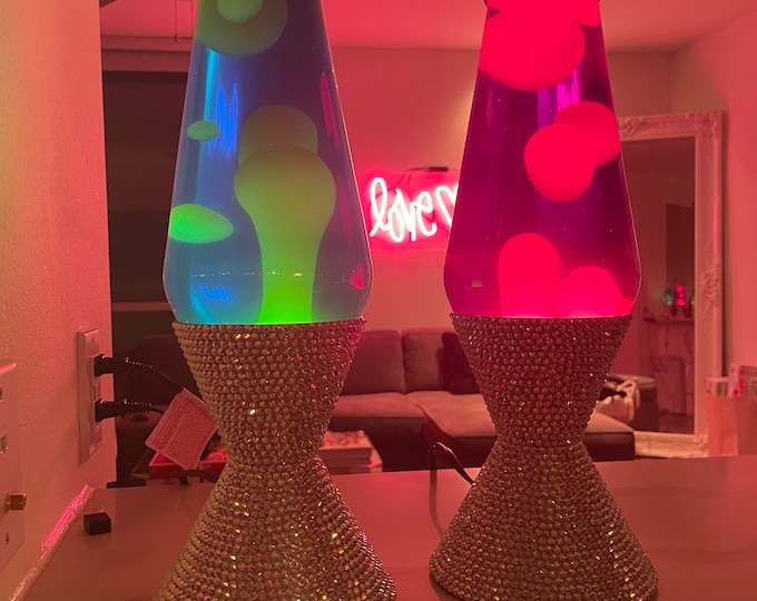 Rhinestoned Pink Lava Lamp - Etsy