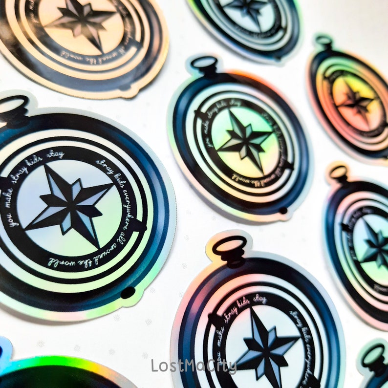 Stray Kids Holo Sticker Nachimbong Holographic Compass - Etsy