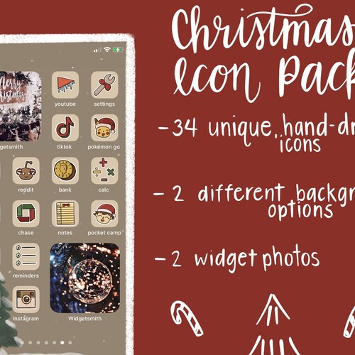 Christmas Ios 14 Icon Pack - Etsy