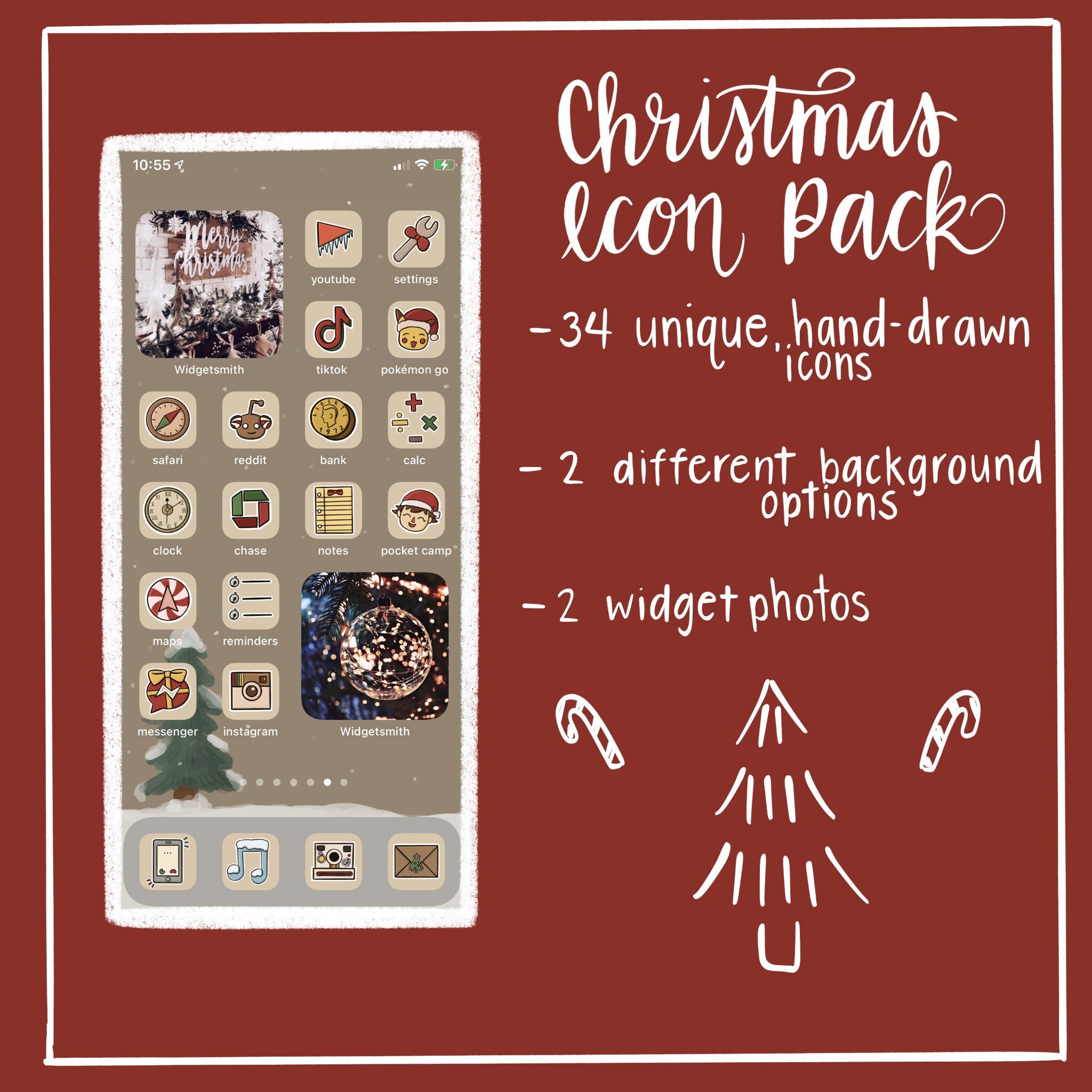 Christmas Ios 14 Icon Pack - Etsy
