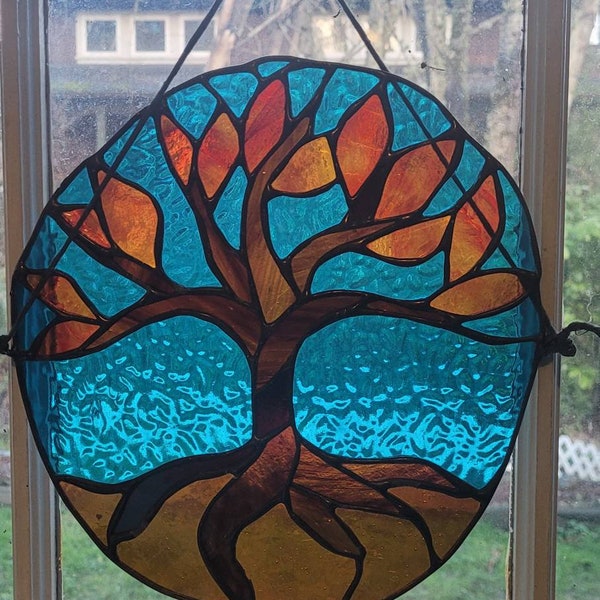Tree of Life Stained Glass Window Panel - Etsy