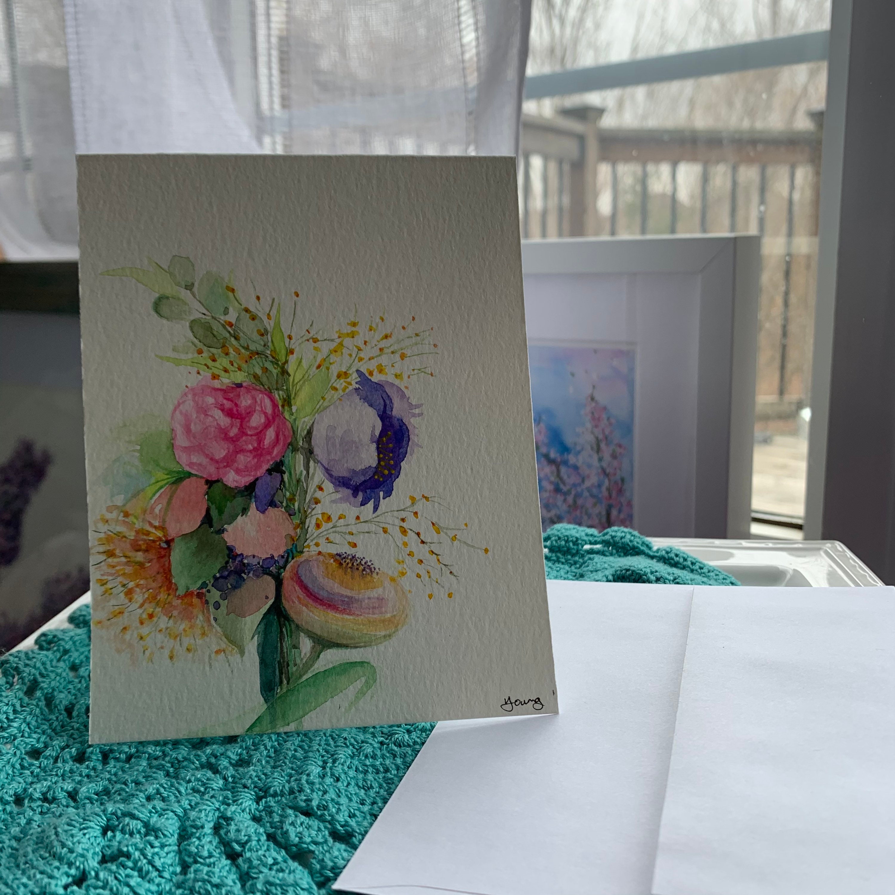 Original hand painted Watercolor Cards 4.25x5.5 not | Etsy