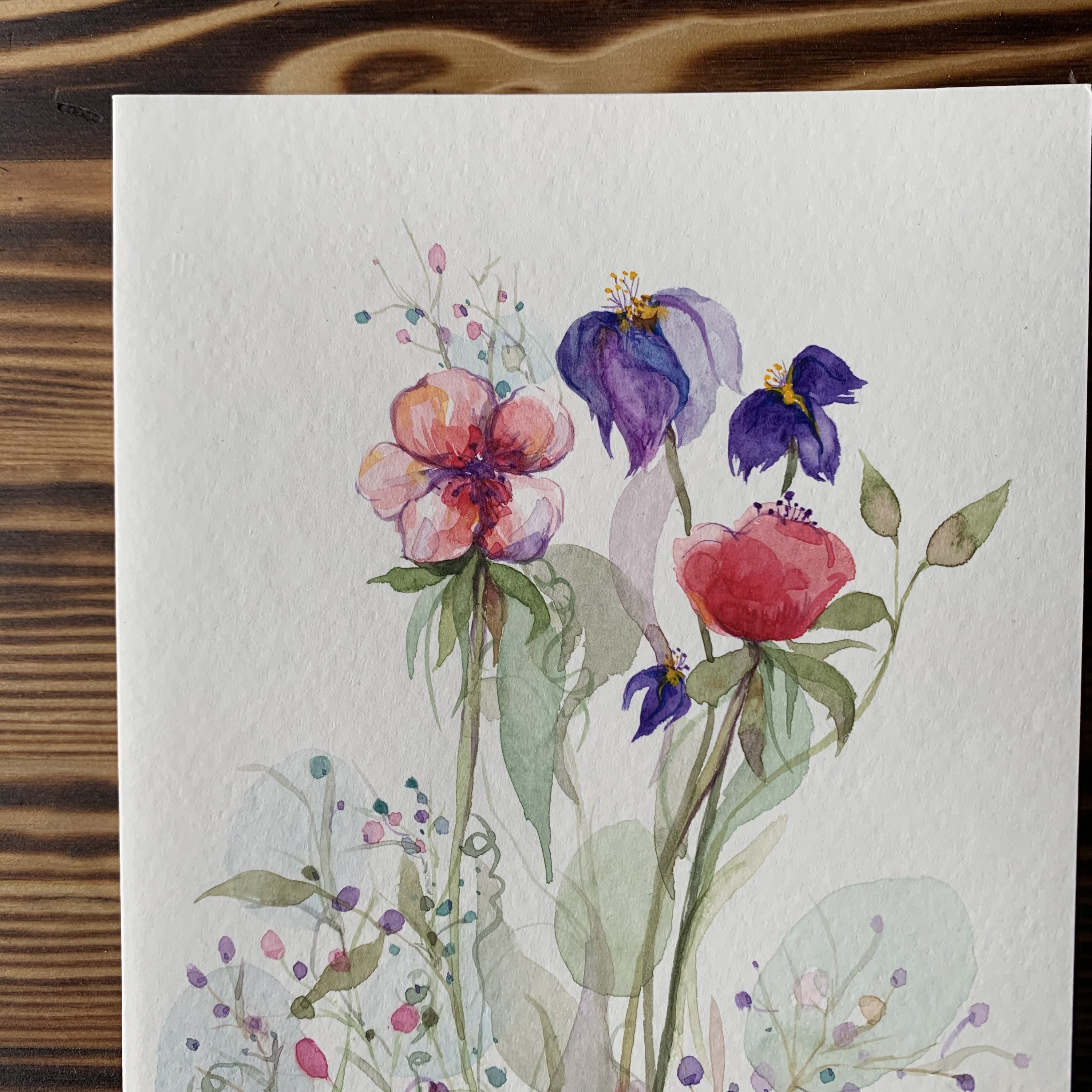 5x7 Original Hand Painted Watercolor Cardsnot a Print - Etsy UK