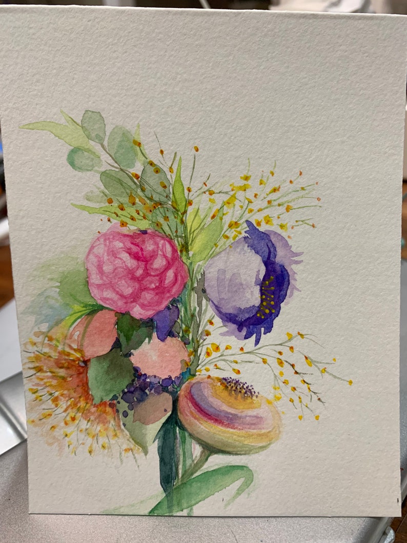 Original hand painted Watercolor Cards 4.25x5.5 not | Etsy