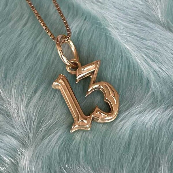 Vintage Gold Number Charm - Etsy